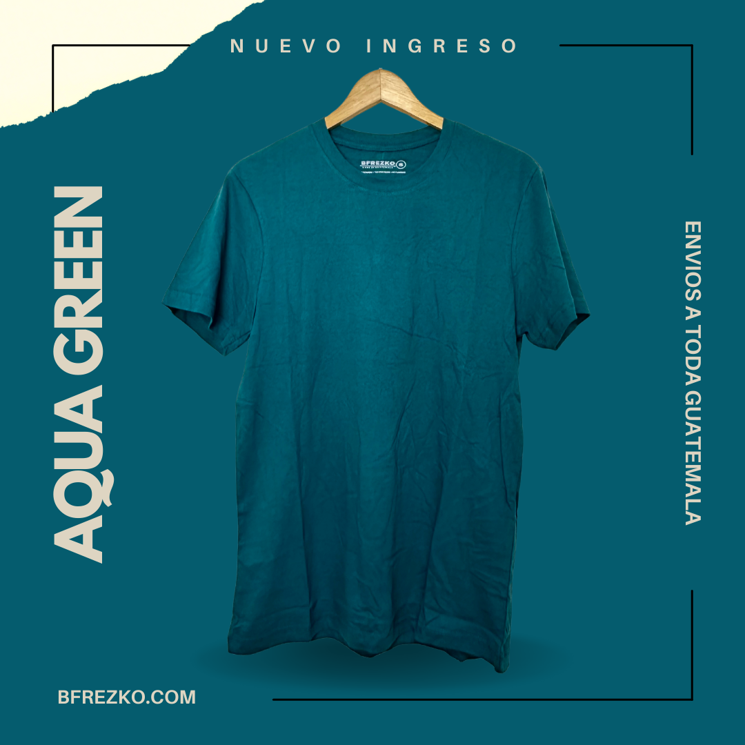 PLAYERA BASIC MANGA CORTA "AQUA GREEN" – BFREZKO