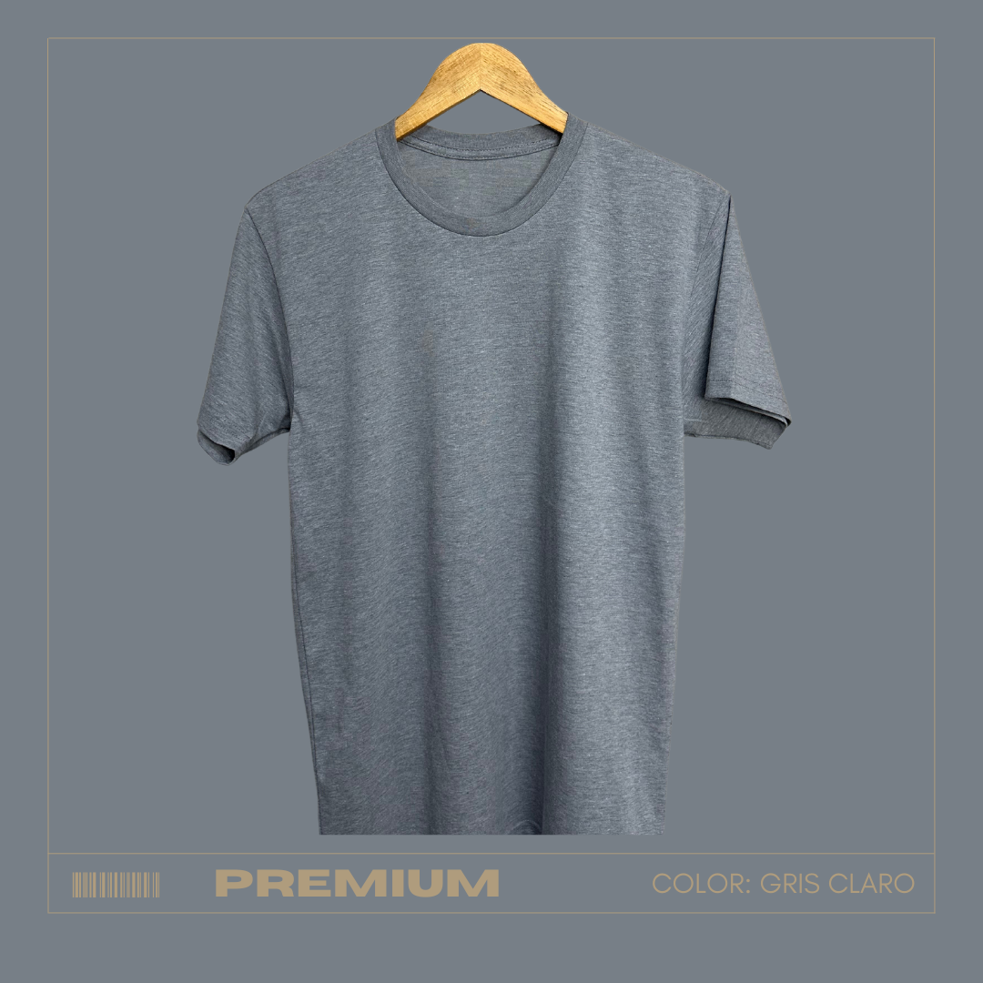PLAYERA BASIC MANGA CORTA PREMIUM "GRIS CLARO JASPEADO" – BFREZKO