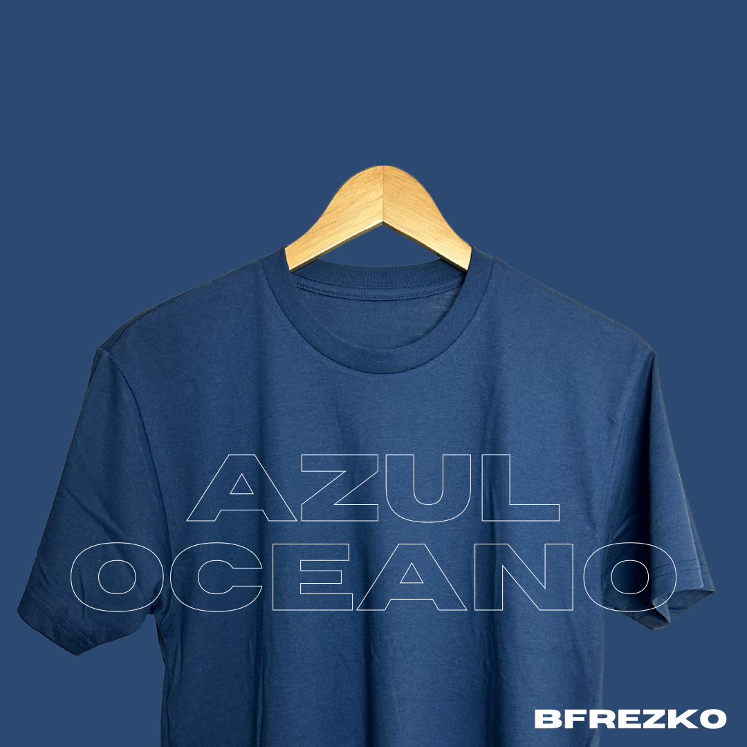 PLAYERA BASIC MANGA CORTA PREMIUM "AZUL OCEANO" – BFREZKO